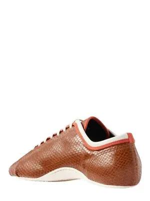 Dries Van Noten Dries Van Noten Snake-Print Leather Sneakers Brown