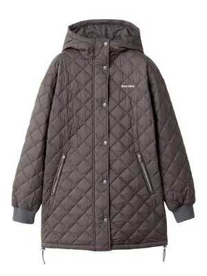 Miu Miu Quilted Hooded Jacket - Hematite