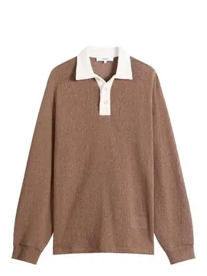 PALMES Knitted Rugby Shirt - Brown