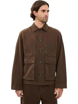 LEMAIRE Boxy Jacket With Classic Collar - Ristretto