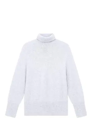 Giorgio Armani Oversized Turtleneck Sweater In Pure Cashmere Jersey - Beige