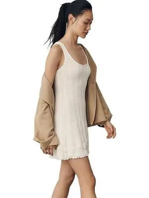 Z SUPPLY Z Supply Nadia Ribbed Cotton Mini Dress With Scalloped Hem