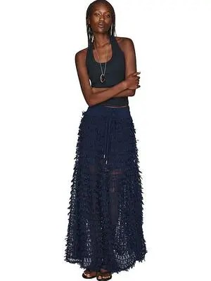 Maeve Textured Midi Skirt - Evening Blue