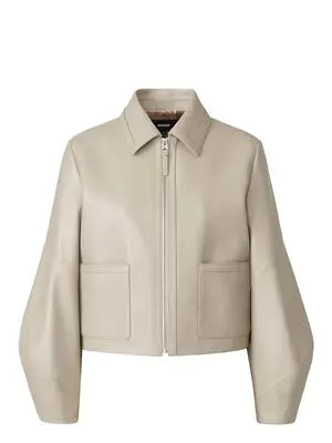 Mackage Solana-l Relaxed Fit Leather Bomber Jacket - Taupe