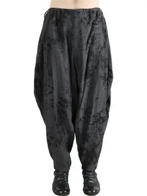 Yohji Yamamoto Jacquard Pattern Drape Pants - Black