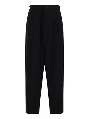 Yohji Yamamoto Pleated Wide-leg Trousers - Black