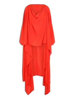 Yohji Yamamoto Draped Asymmetric Cape - Red
