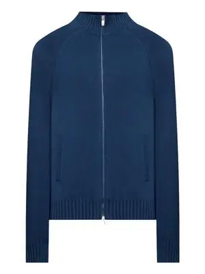 Brunello Cucinelli Brunello Cucinelli Zip-Up Raglan-Sleeve Cardigan Prussian Blue