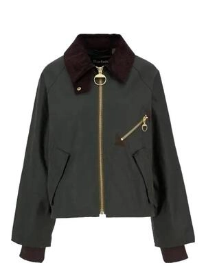 Barbour Corduroy Collar Zip-front Jacket - Black