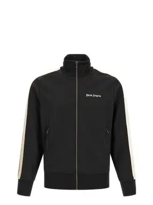 Palm Angels Classic Track Banded Full Zip Sweatshirt - Black