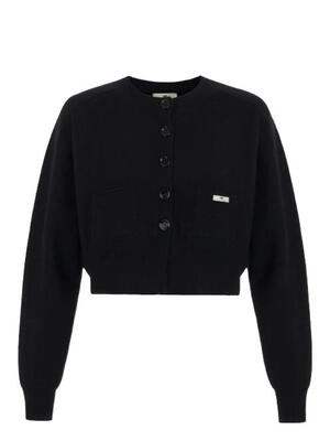 Elisabetta Franchi Wool And Cashmere Cardigan - Black