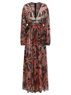 Dolce & Gabbana Carretto Print Long Sleeve Maxi Dress - Multi-color