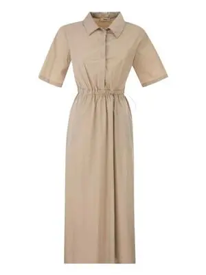 Herno Drawstring Waist Shirt Dress - Nude