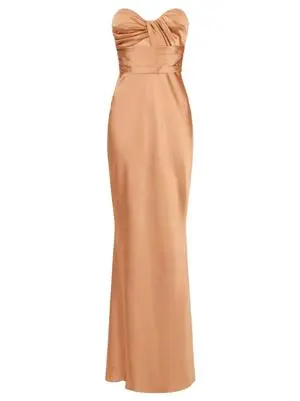 Elisabetta Franchi Red Carpet Satin Maxi Dress - Suede