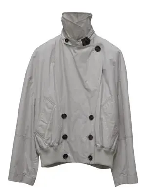 Brunello Cucinelli Long Sleeve Casual Jacket With Stand Collar - Gray