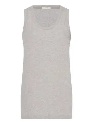 THE ROW Sleeveless Jersey Tank Top - Light Gray Blend