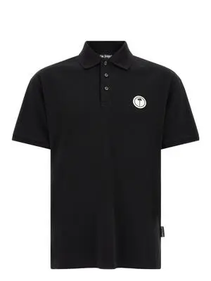 Palm Angels Logo Patch Polo Shirt - Black