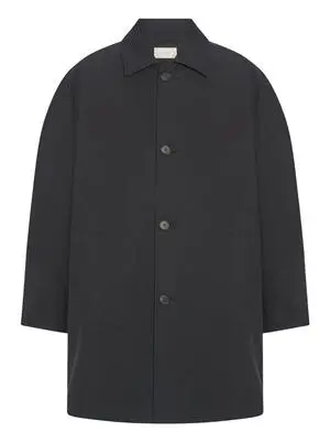 THE ROW Verna Cotton Poplin Car Coat - Black