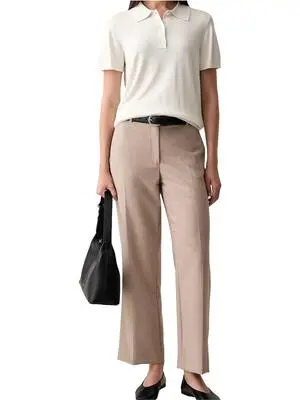 Calvin Klein Fine Gauge Short-sleeve Polo Top - Nude