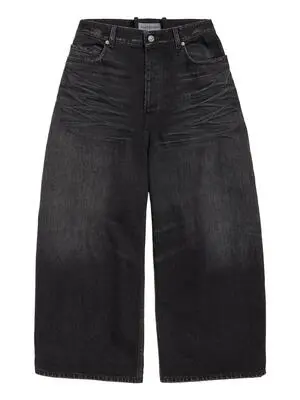 Balenciaga Curved Jeans In Denim - Black