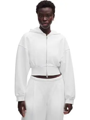 Lululemon French Terry Cropped Full-zip Hoodie - White