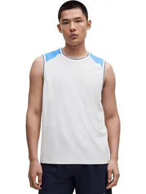 Lululemon Lululemon Textured Mesh Tennis Tank Top White/ocean Wave
