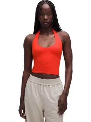 Lululemon Wundermost Ultra-soft Nulu Halter Tank Top - Cherry Ember