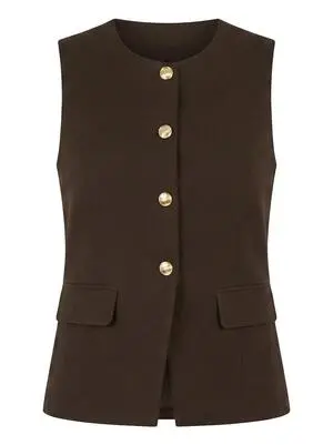 YUMI Yumi Sleeveless Longline Button Waistcoat Top