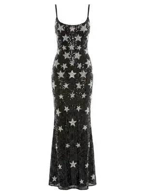 Mac Duggal Star Embellished Sleeveless Gown - Black