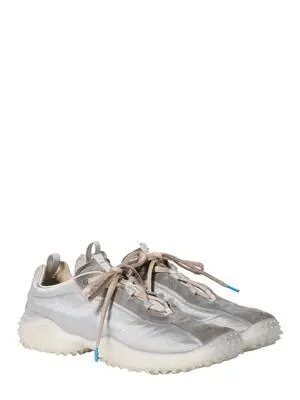 Miu Miu Bubble Technical Fabric And Suede Lace-up Sneakers - Cloudy Gray