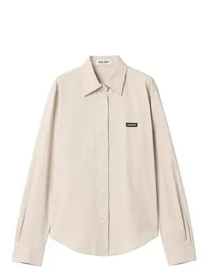 Miu Miu Stretch Poplin Shirt - Limestone
