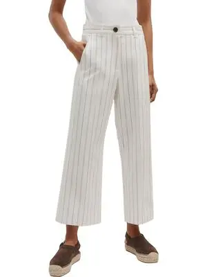 ME+EM Straight Leg Crop Trouser - Multi Stripe