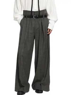 Simone Rocha Peeling Waist Wide Leg Trousers - Grey