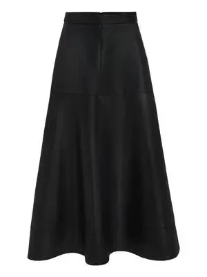 Karl Lagerfeld Faux-leather Panelled Flared Skirt - Black