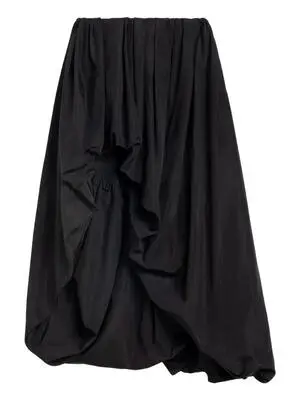 JIL SANDER Taffeta Draped Skirt - Black