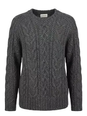 P.a.r.o.s.h Cable-knit Sequin-embellished Sweater - Grey