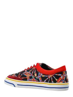 Dolce & Gabbana Carretto Print Lace Up Sneakers - Black