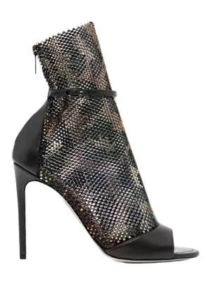 Rene Caovilla 105mm Galaxia Leopard-print Sandals - Black