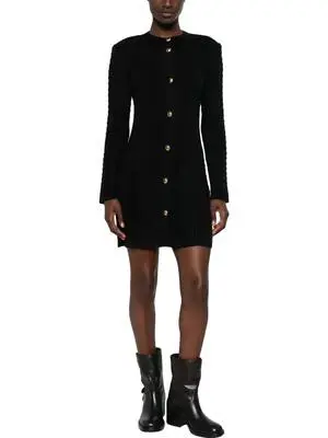 TWINSET Cable-knit Button-front Mini Dress - Black