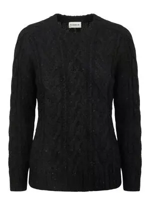 P.a.r.o.s.h Cable-knit Sequin-embellished Sweater - Black