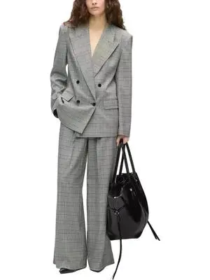 Karl Lagerfeld Structured Checked Blazer - Black