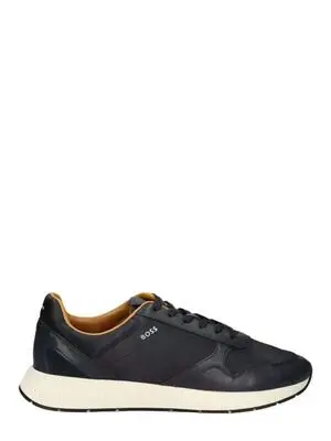 BOSS Leather-panelled Mesh Sneakers - Blue