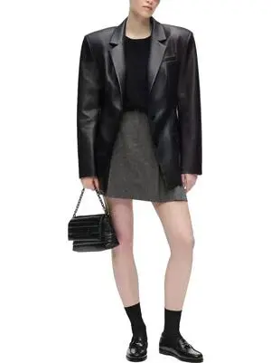 Karl Lagerfeld Faux-leather Blazer - Black