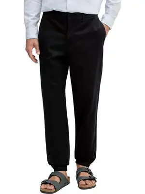 Armani Exchange Monogram Pattern Elasticated Cuff Trousers - Blue