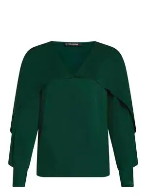 KARL LAGERFELD Karl Lagerfeld V-Neck Flounce Blouse