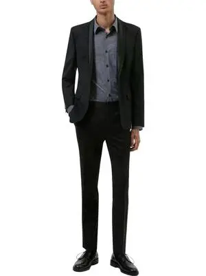 Hugo Tailored Satin-waistband Trousers - Black