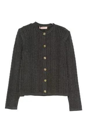 TWINSET Textured Button-up Jacket - Grey