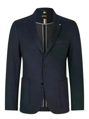 Hugo Textured Single-breasted Blazer - Blue