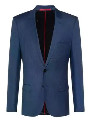 Hugo Notched-lapel Single-breasted Jacket - Blue