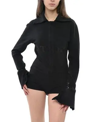 DURAN LANTINK Duran Lantink Black Cotton Logo Print Bodysuit